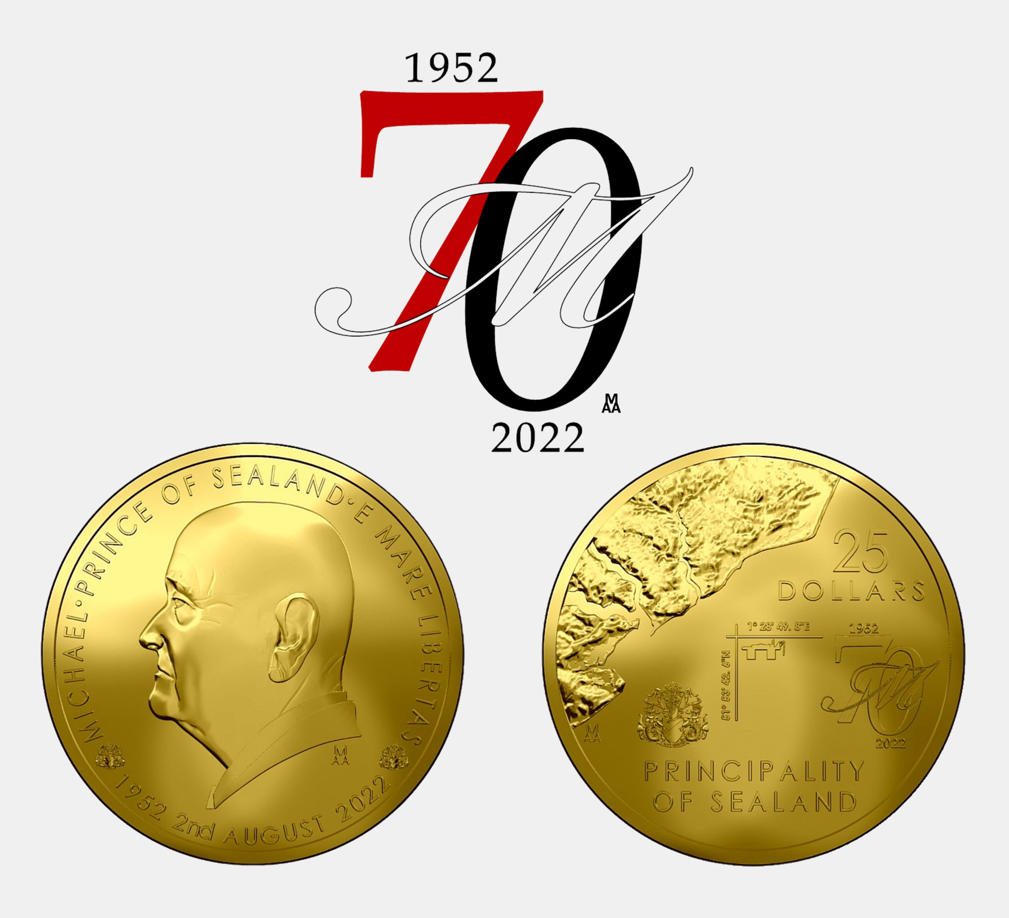 Prince Michael of Sealand 70th Birthday Commemorative Coin Edition ...